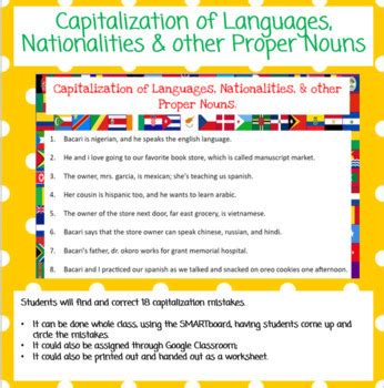 Capitalization Of Languages Nationalities Other Proper Nouns