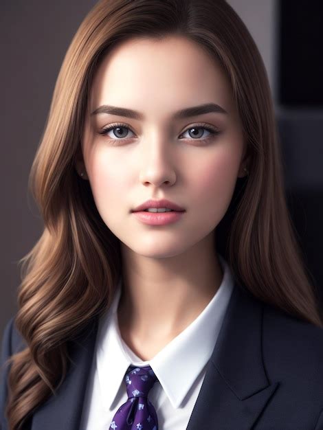 Premium Ai Image Young Beautiful Working Woman In The Office Looking At Camera