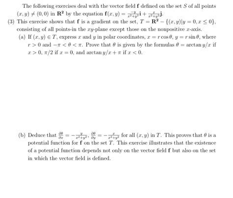 Solved The Following Exercises Deal With The Vector Field F