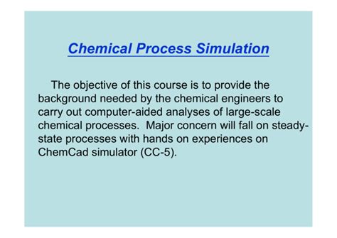 Chemical Process Simulation