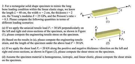 Solved For A Rectangular Solid Shape Specimen To Mimic The