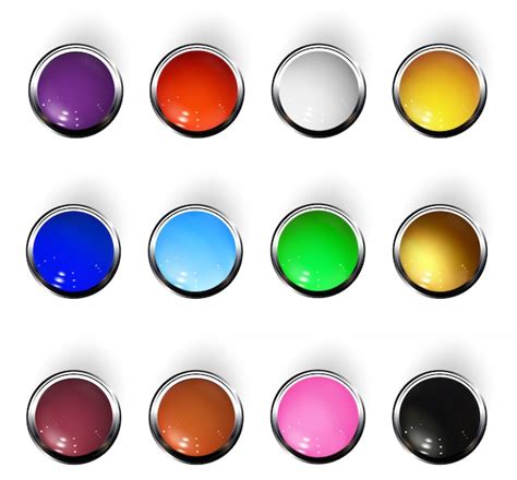 Premium Vector Realistic Shiny Button With Metallic Elements