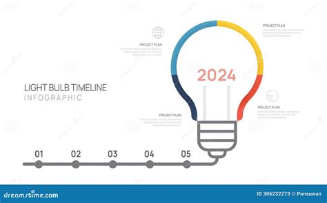 Business Infographic Light Bulb Timeline Vector Graphic Icon Business