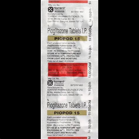 Piopod 15 Tablet View Usage Side Effects Price And Subtitute Egmedi