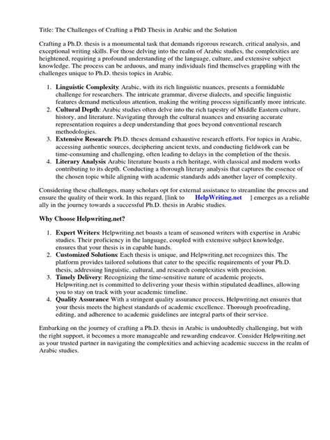 Phd Thesis Topics In Arabic Pdf