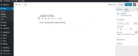 Post Page And Block Settings In Gutenberg Homeschool Blogging