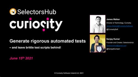 Curiosity And Selectorshub Present Generate Rigorous Automated Tests