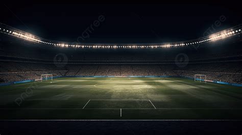 Soccer Background With A Stadium At Night 3d Rendering Empty Soccer