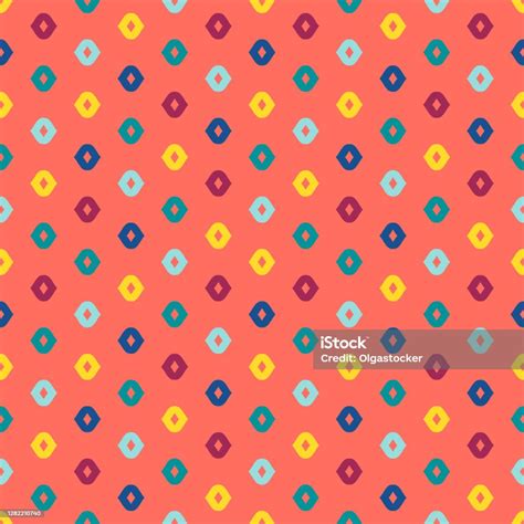 벡터 다채로운 기하학적 원활한 패턴 심플한 점선 미니멀한 텍스처 강렬하고 밝은 색상에 대한 스톡 벡터 아트 및 기타 이미지 강렬하고 밝은 색상 고풍스런 귀여운