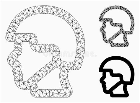 Soldier Head Vector Mesh 2d Model And Triangle Mosaic Icon Stock Vector Illustration Of Police
