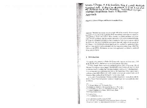 Pdf Multiple Hypothesis Tests A Bayesian Approach