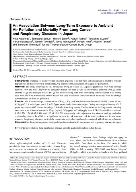 Pdf An Association Between Long Term Exposure To Ambient Air