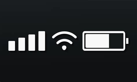 set of status bar icon mobile phone system icons signal wifi and
