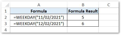WEEKDAY Function In Excel Get Week Day Number Excel Unlocked
