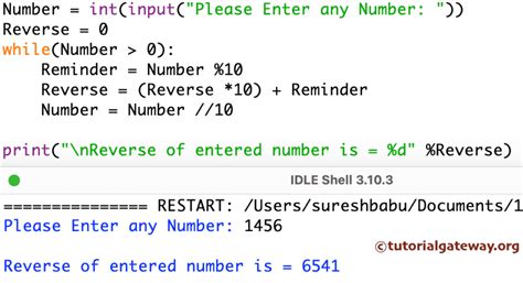 Python Program To Reverse A Number