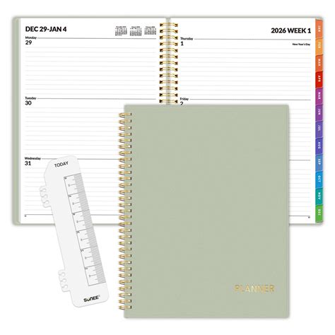 Sunee 2026 Weekly And Monthly Planner From January 2026 December 2