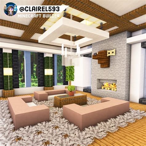 Minecraft Modern House Interior Living Room