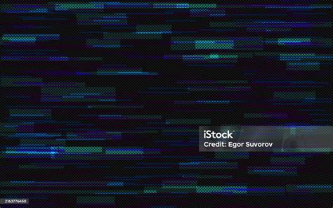 글리치 오류 화면 사이버펑크 비디오 왜곡 미래 지향적인 노이즈 효과 동적 오버레이 라인 무작위 색상 모양 및 픽셀 Tv 신호가 손상되었습니다 벡터 일러스트 레이 션