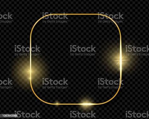 골드 반짝 빛나는 빈티지 프레임 투명 한 배경에 고립 된 그림자와 함께 골든 럭셔리 현실적인 사각형 테두리입니다 벡터 일러스트 레이 션 0명에 대한 스톡 벡터 아트 및 기타