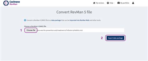 Convert A Revman 5 File To A Revman Data Package Rmw Knowledge Base