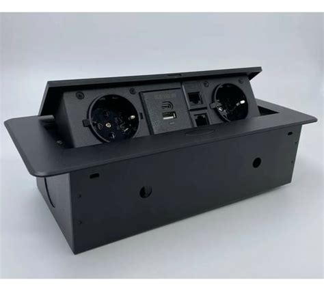 Выдвижной встраиваемый блок розеток Inrior выдвижная розетка на 2 Euro розетки 2 Rj45 и 2 Usb