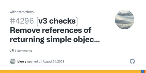 V3 Checks Remove References Of Returning Simple Objects From Endpoints · Issue 4296