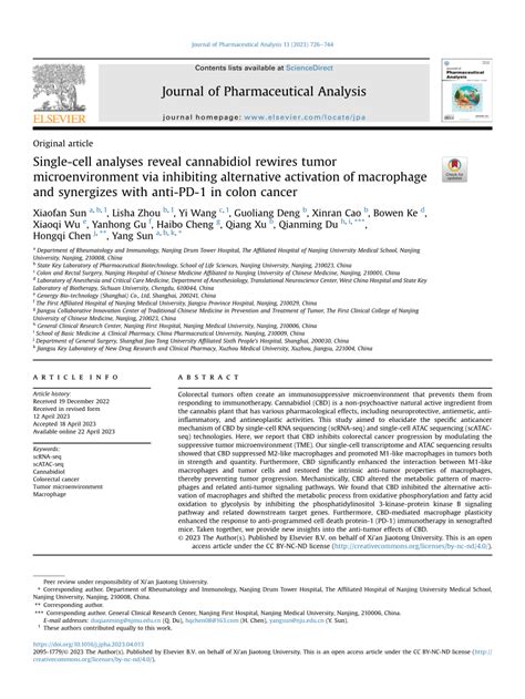 Pdf Single Cell Analyses Reveal Cannabidiol Rewires Tumor