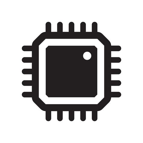 Electronic Chip Vector Icon Isolated On White Background Computer Chip