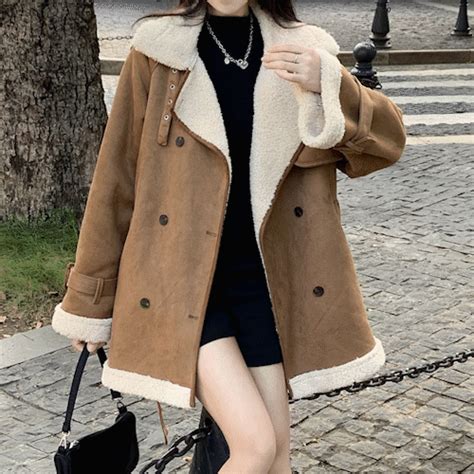 가을자켓겨울신상 뽀글이 빅카라 브라운 모직 코트 대형 빅사이즈 스웨이드 자켓 무스탕 숏 자켓원피스 데일리 하프코트 모피 양모 털 코트