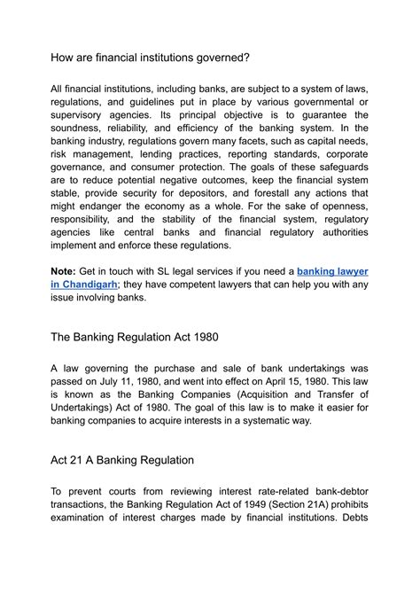 Ppt What Is The Significance Of Indias Banking Regulation Act In The
