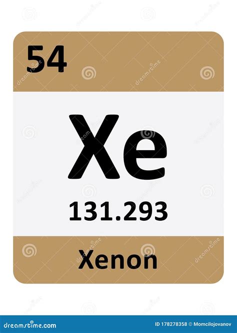 Periodic Table Symbol Of Xenon Stock Vector Illustration Of