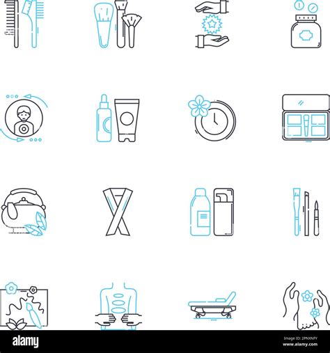 Graphic Writing Linear Icons Set Typeface Composition Design Illustration Typography