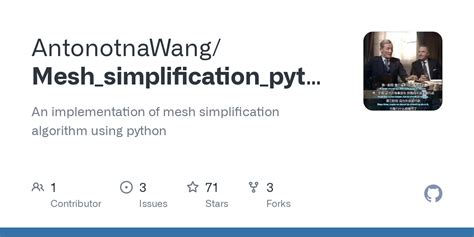 Github Antonotnawang Mesh Simplification Python An Implementation Of Mesh Simplification