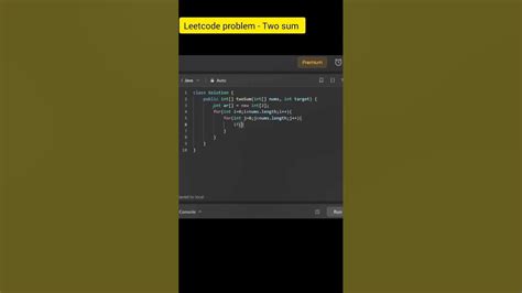 Two Sum Leetcode Problem Solving Leetcode Java Shots Youtube