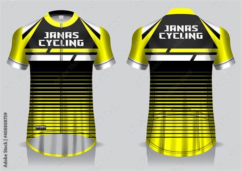 Jersey Cycling Template Design Uniform Front And Back View Stock Vector