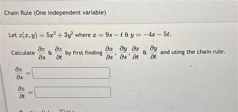 Solved Chain Rule One Independent Variable Let Chegg Com