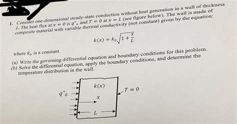 Solved 1 Consider One Dimensional Steady State Conduction