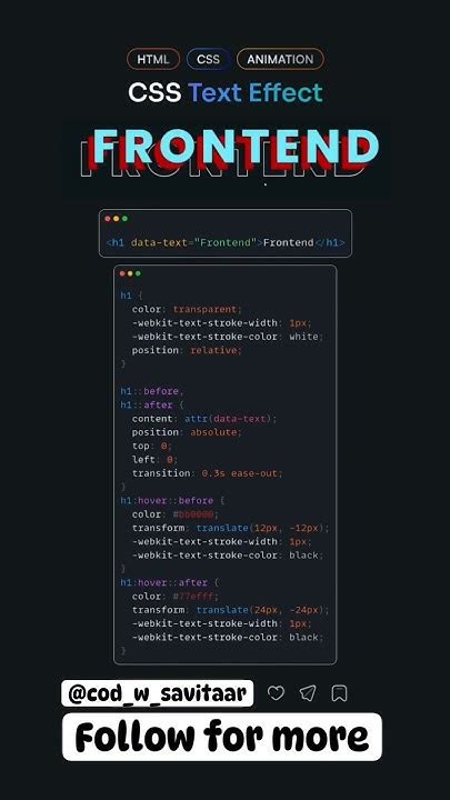 Text Effect Css Codewsavitaar Shorts Coding Trending Short Javascript Css