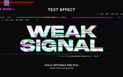 글리치 텍스트 효과 무료 Psd 파일