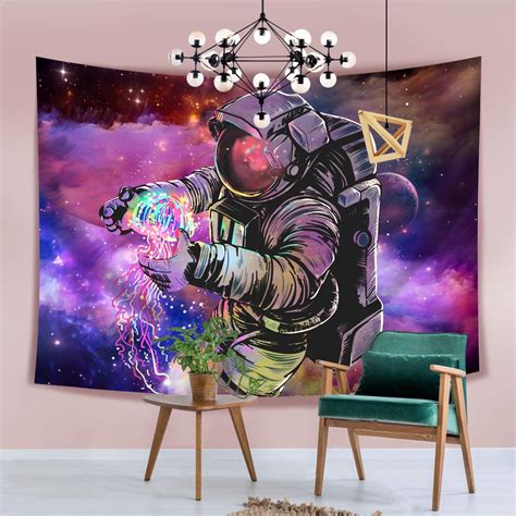 Peny พรมแขวนผนังลายนักบินอวกาศดาวเคราะห์สไตล์ฮิปปี้กาแล็กซี่อวกาศ