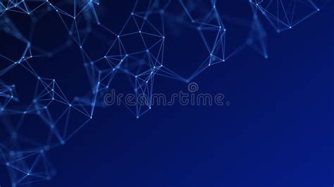 Blue Chemical Plexus Of Molecules Blue Particles Connected By Lines Symmetrical Scientific