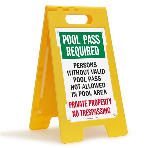 Pool Pass Required Signs Pool Pass Signs