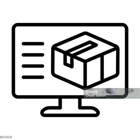 배달 및 물류 컬렉션에서 배달 모니터 아이콘 흰색 배경에서 격리된 얇은 선형 전달 모니터 모니터 배달 윤곽선 아이콘 라인 벡터 전달 모니터 기호 기호용 0명에 대한 스톡