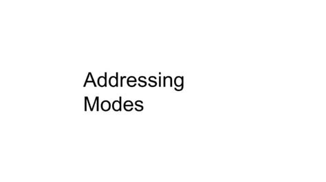 Different Addressing Modes In Microcontrollers Pptx