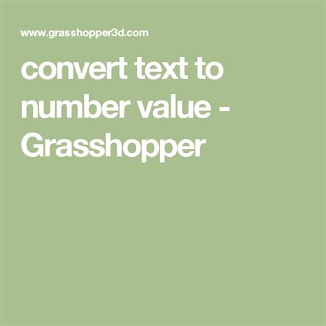 Convert Text To Number Value Grasshopper Number Value Text Converter