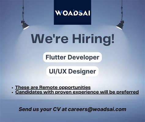 Hiring Flutterdeveloper Uidesign Uxdesign Softwareindustry Jobs