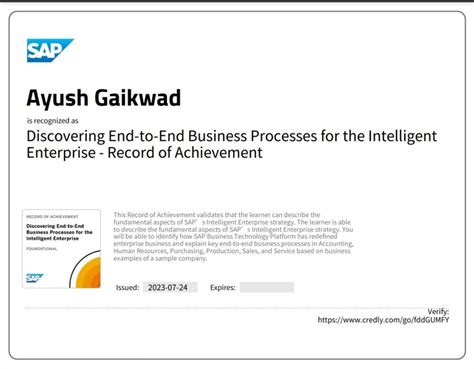 Ayush Gaikwad On Linkedin Sap Learningprogress Enterprise Business