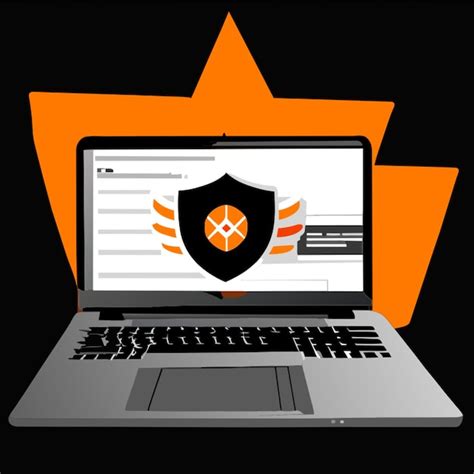 A Laptop Computer With Visual Representations Of Cybersecurity Measures