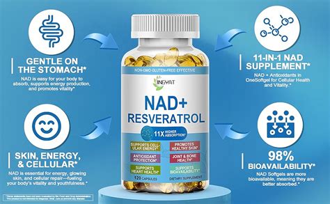 Jingyat 11 In 1 Nad Supplement With Resveratrol Coq10