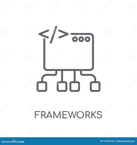 Frameworks Linear Icon Modern Outline Frameworks Logo Concept O Stock